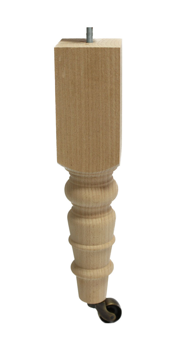 Landes Turned Furniture Legs With Grip Neck Castors – Heritage Components