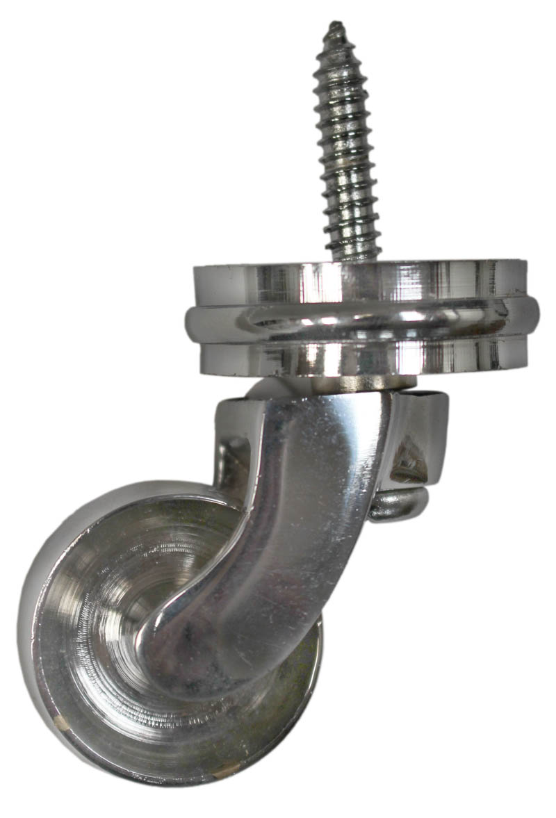 Chrome Screw Castor with Round Embellisher – Heritage Components