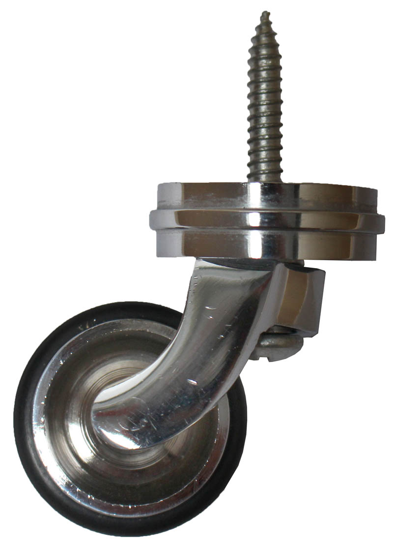 Chrome Screw Castor with Rubber Tyre and Round Embellisher – Heritage ...