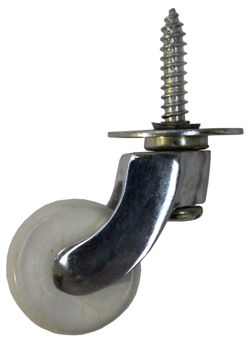 Chrome Screw Castor with White Ceramic Wheel | Cabinet Castors ...
