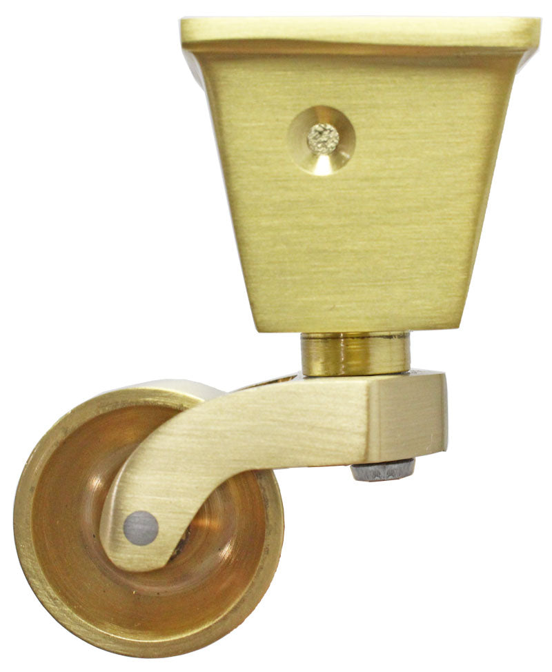 Satin Brass Castor Square Cup – Heritage Components